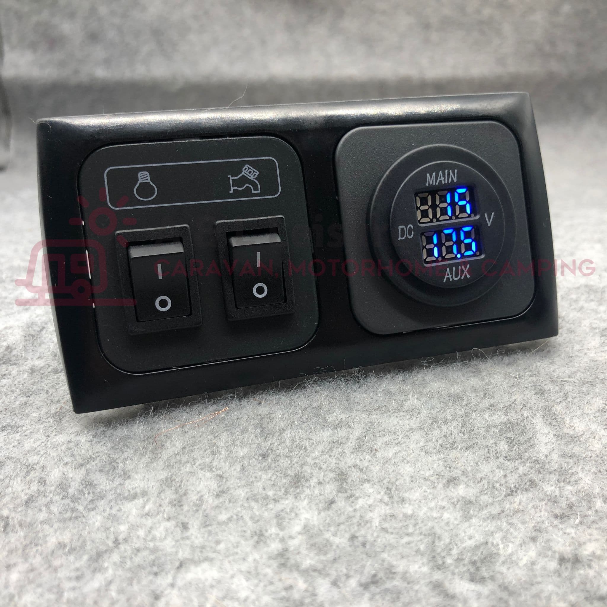 CBE C-Line Control Panel Twin Volt Meter Pump & Light Switch - CS Black ...